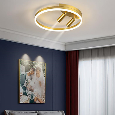 Luz de teto led de 40 cm nórdica moderna design de círculo em ouro ...