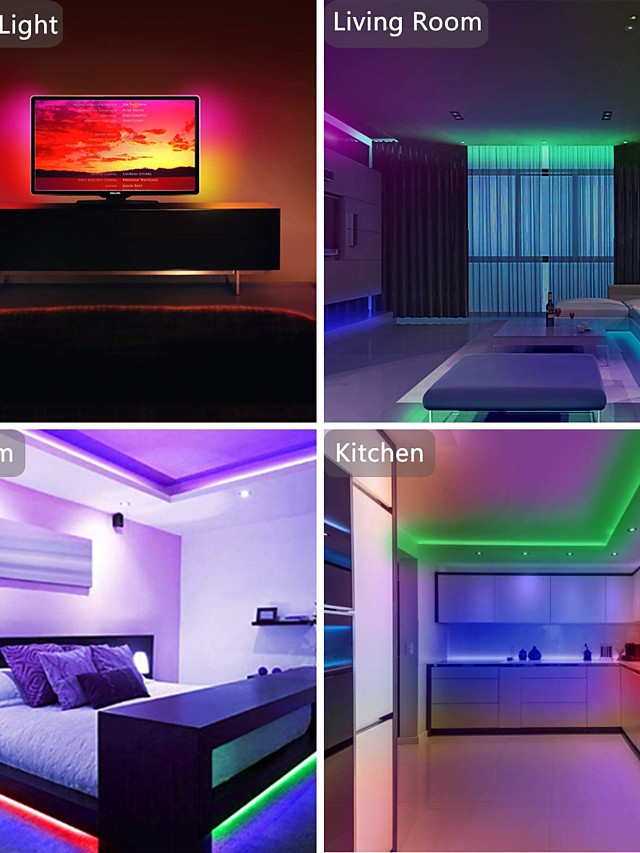 led strip lys bluetooth musik synkronisering 10m 20m 30m 40m farve ...
