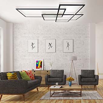 LED Ceiling Light Square Shape 113cm Linear Design Flush Mount Lights ...