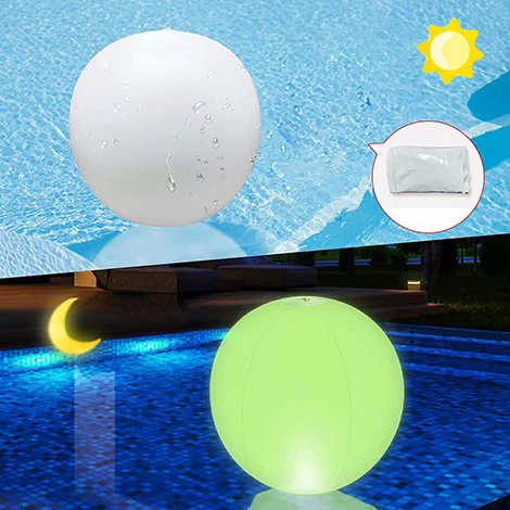 LED Pool Floating Light 40cm Glowing Ball Inflatable Luminous Ball LED ...